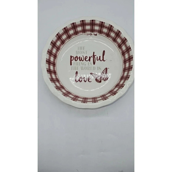 Dolly | Kitchen | Dolly Parton Pie Dish Cream Red 9 Wide 2 Deep Plaid W ...